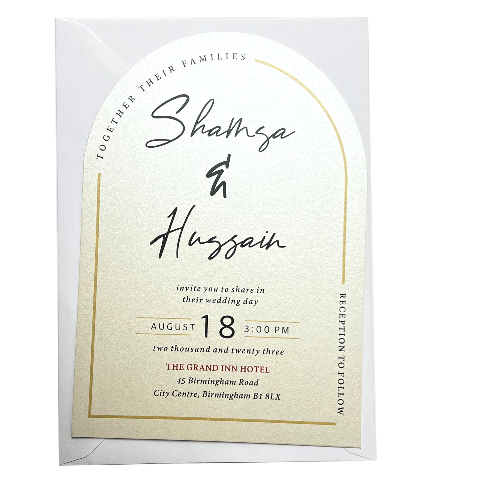 Arch Wedding Invite 04 - Muslim Invitation Card - Rawal Grafix