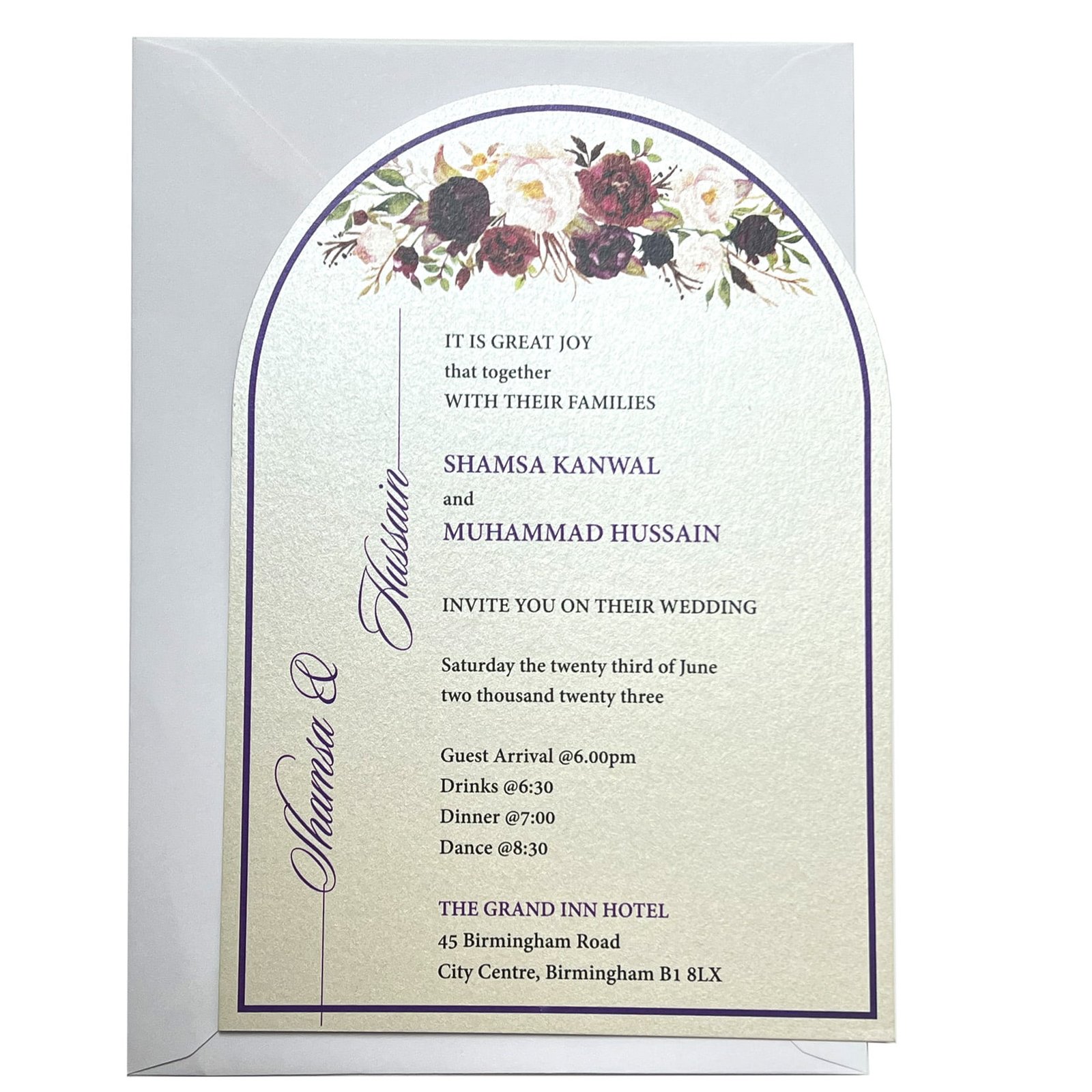 Arch Wedding Invite 05 - Muslim Invitation Card - Rawal Grafix