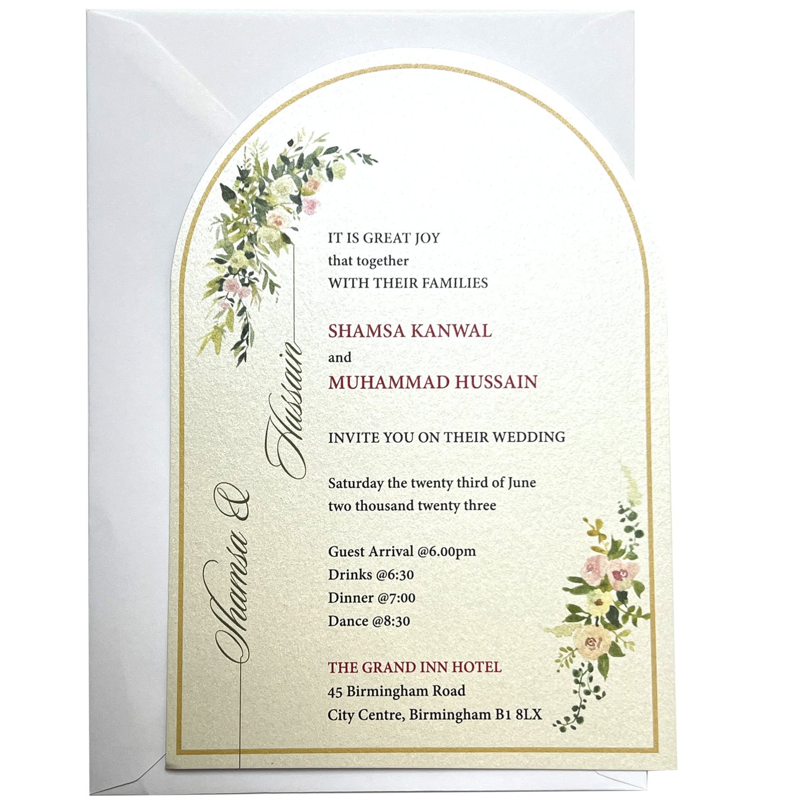 Arch Wedding Invite 10 - Muslim Invitation Card - Rawal Grafix